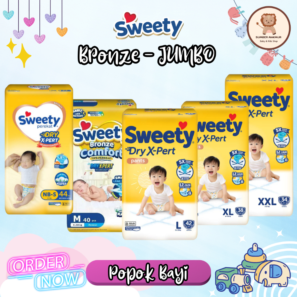 Jual SWEETY BRONZE JUMBO PACK POPOK BAYI SEKALI PAKAI TIDAK GEMBUNG 5X ...