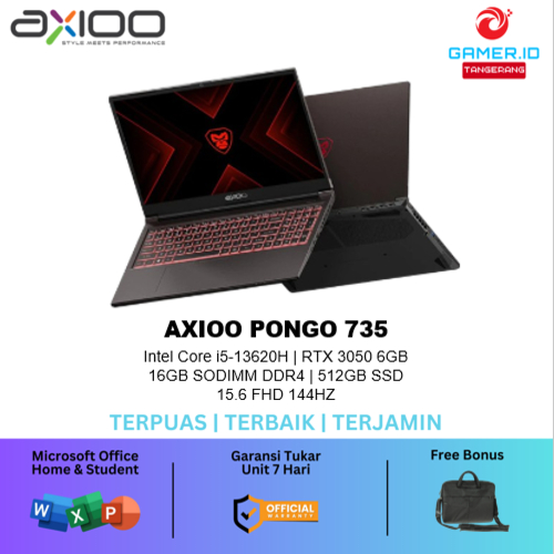 Jual Axioo Pongo 735 intel I7 13620H RTX3050 6gb ram 16gb 512 ssd ...