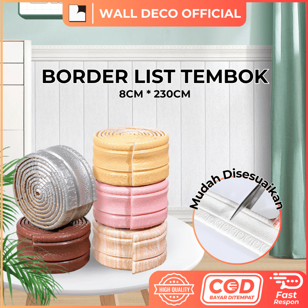 Jual Wall Deco - Wall Border List Border Foam Border List Wallpaper ...