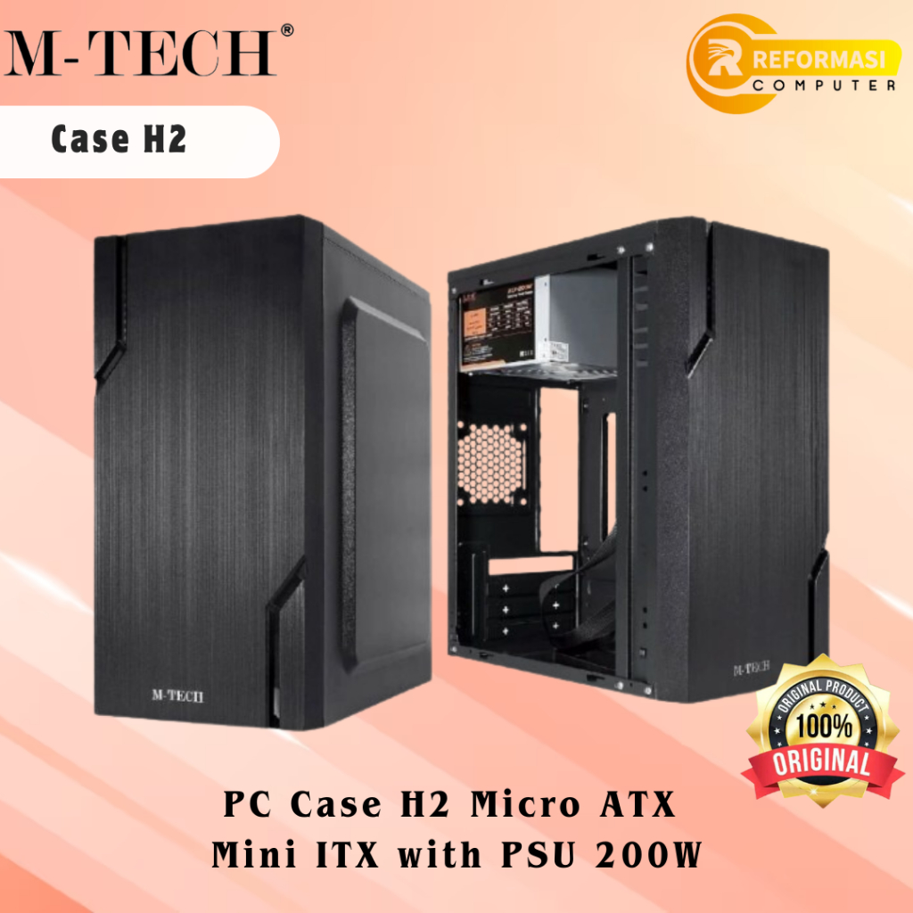 Jual Casing Komputer PC Case H2 Micro ATX Mini ITX MTECH with PSU 200W ...