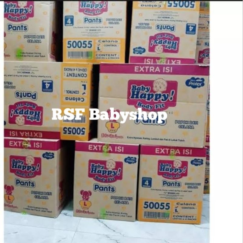 Jual Pampers Baby Happy Body Fit Pants Ukuran S38+2, M32, L28 (1 Karton ...