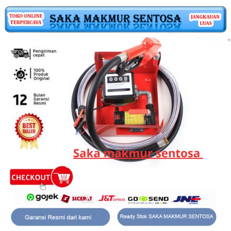 Jual Pompa Fuel Transfer BBM Solar Minyak Set Flowmeter DC 12V ...
