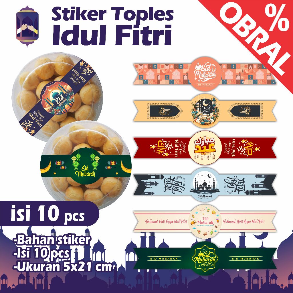Jual OBRAL Sticker Toples lebaran - stiker toples idul fitri - stiker ...