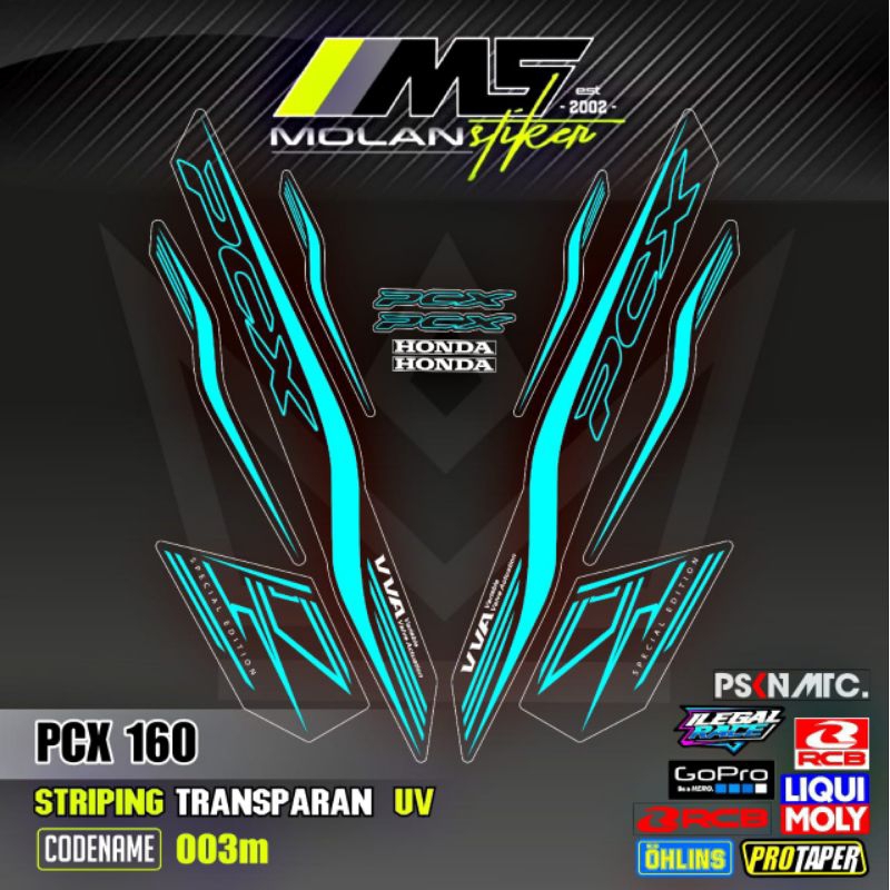 Jual Decal Sticker Striping Variasi Transparan Uv PCX 160 Honda PCX 160 ...