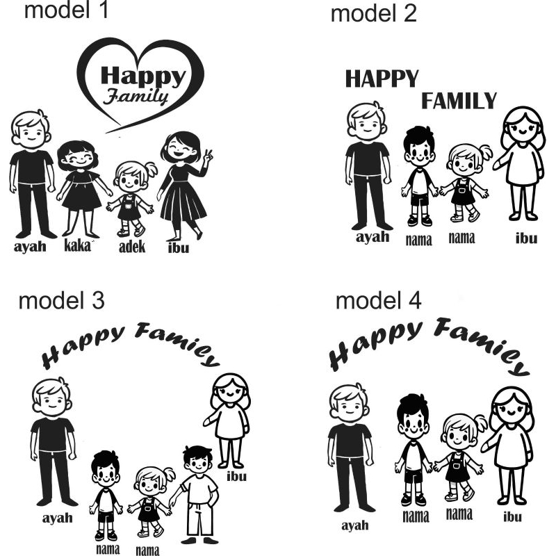 Jual Cutting Stiker HAPPY FAMILY | Shopee Indonesia