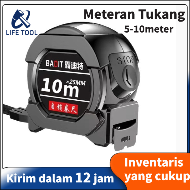 Jual Life tool /10 Meter Meteran Tukang Measuring Tape Tahan Banting Meteran Pengukur Kelas ...