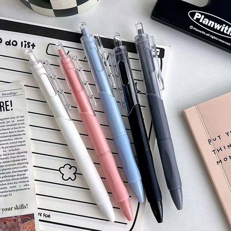 Jual Pulpen Gel Retractable 5 Warna 0.5mm Macaron Tinta Hitam Bolpoint—Hibio Present | Shopee ...