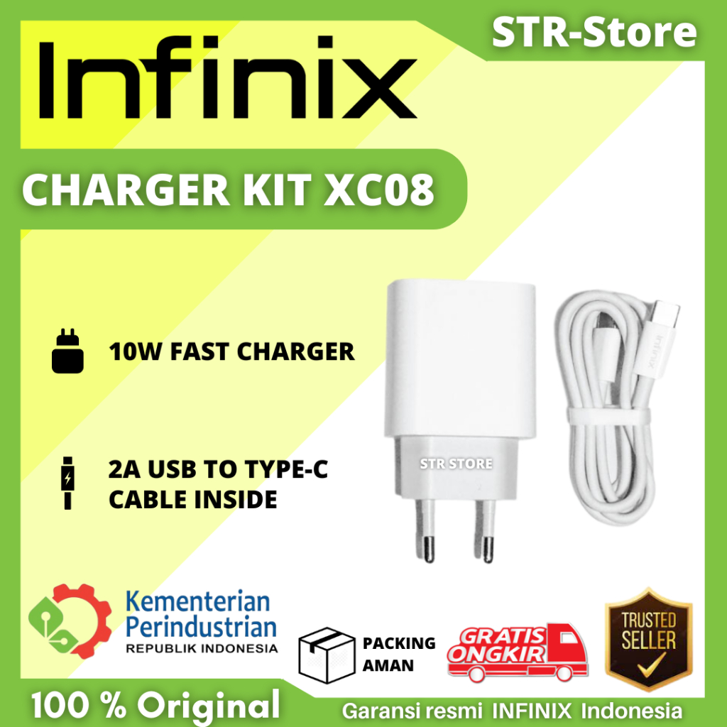 Jual INFINIX CHARGER KIT XC08 USB TO TYPE-C 10W FAST CHARGING | Shopee ...