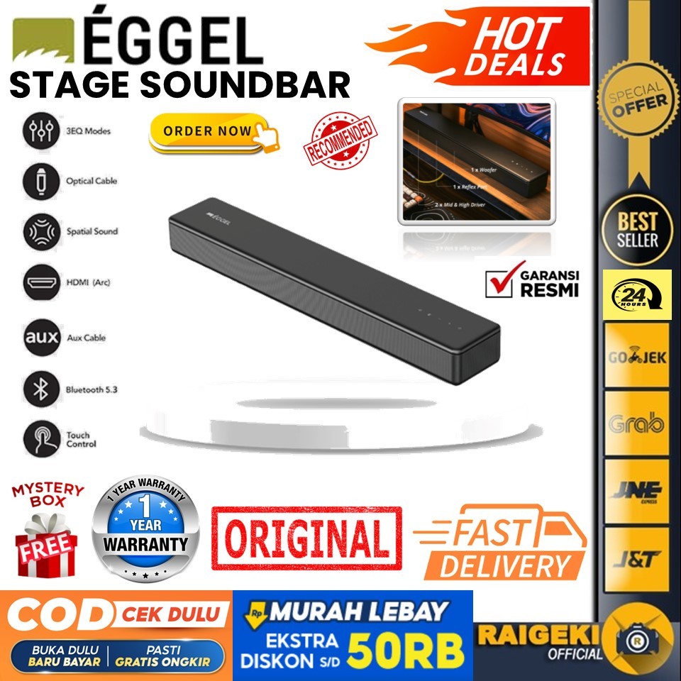 Jual Eggel Stage SoundBar / Sound Bar with Built-In Woofer | Shopee ...