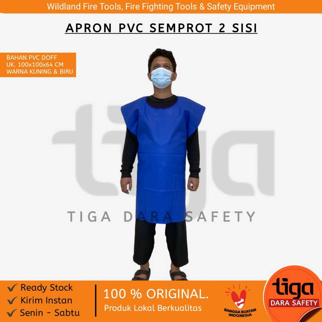 Jual Apron Semprot Ponco PVC 2 Sisi Anti Air dan Anti Kimia 100cm x ...