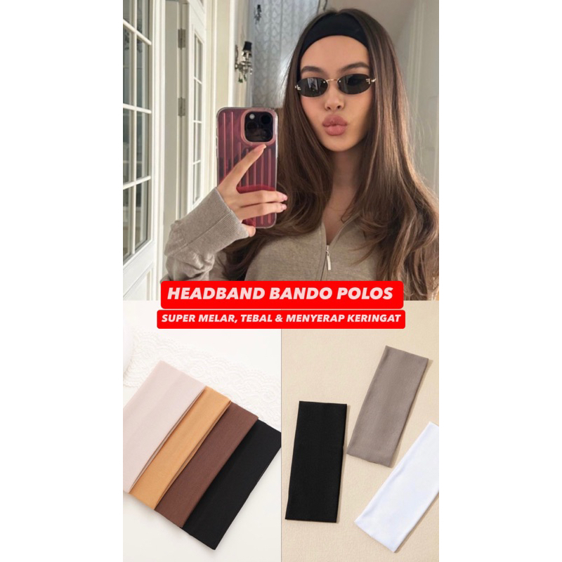 Jual HEADBAND POLOS BANDO BANDANA POLOS PREMIUM OLAHRAGA SPORTY ...