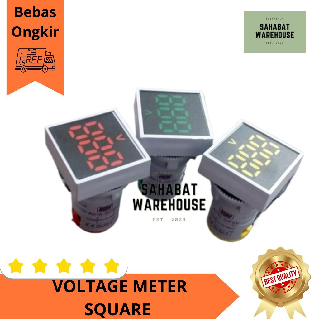 Jual Pilot Lamp LED Voltmeter Digital Indicator Panel (Bulat dan Kotak ...