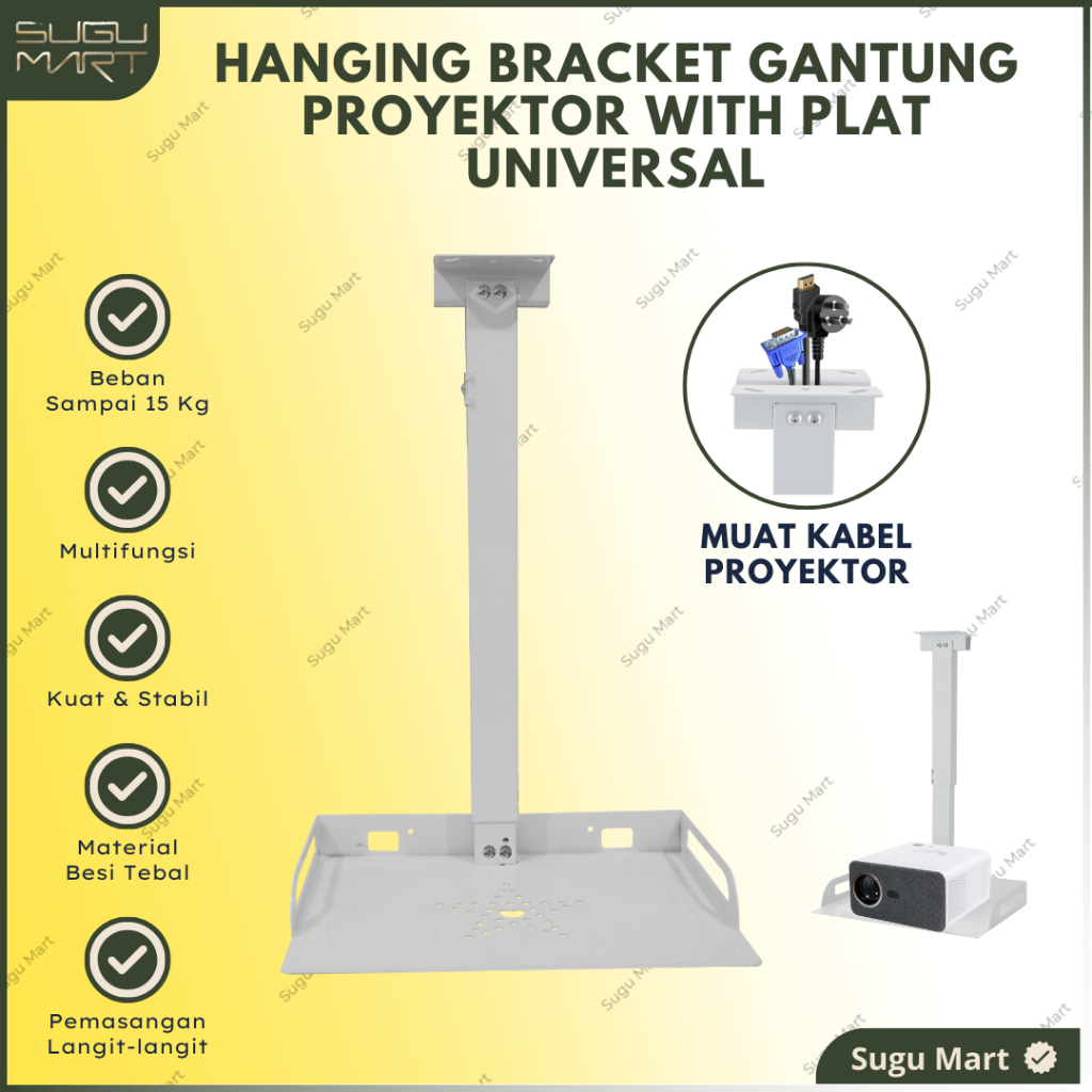 Jual Bracket Gantung Proyektor Plafon With Plat Universal Wall Mount ...