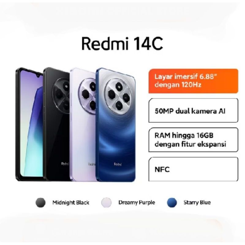 Jual XIAOMI REDMI 14C RAM 16GB/256GB Resmi Xiaomi | Shopee Indonesia