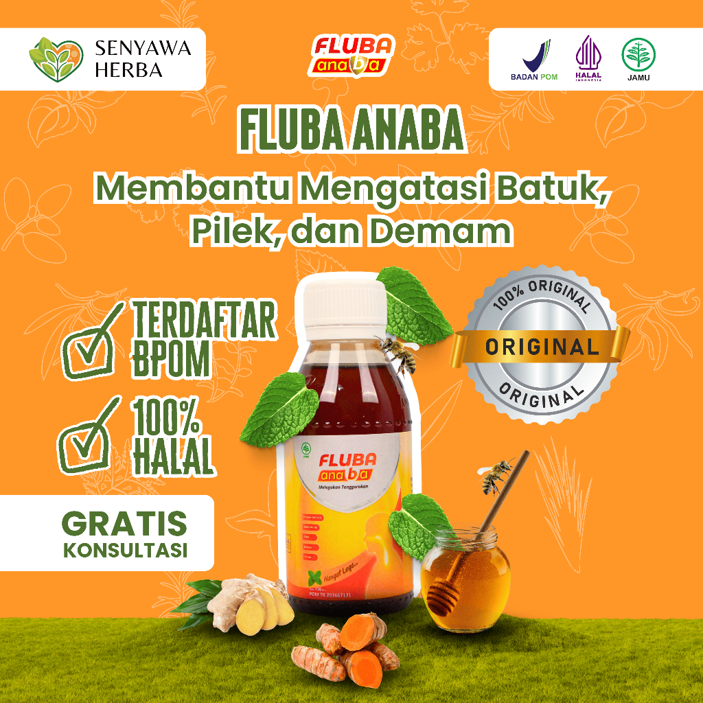 Jual FLUBA ANABA Madu Obat Herbal Alami Mengatasi Batuk Pilek dan Demam ...