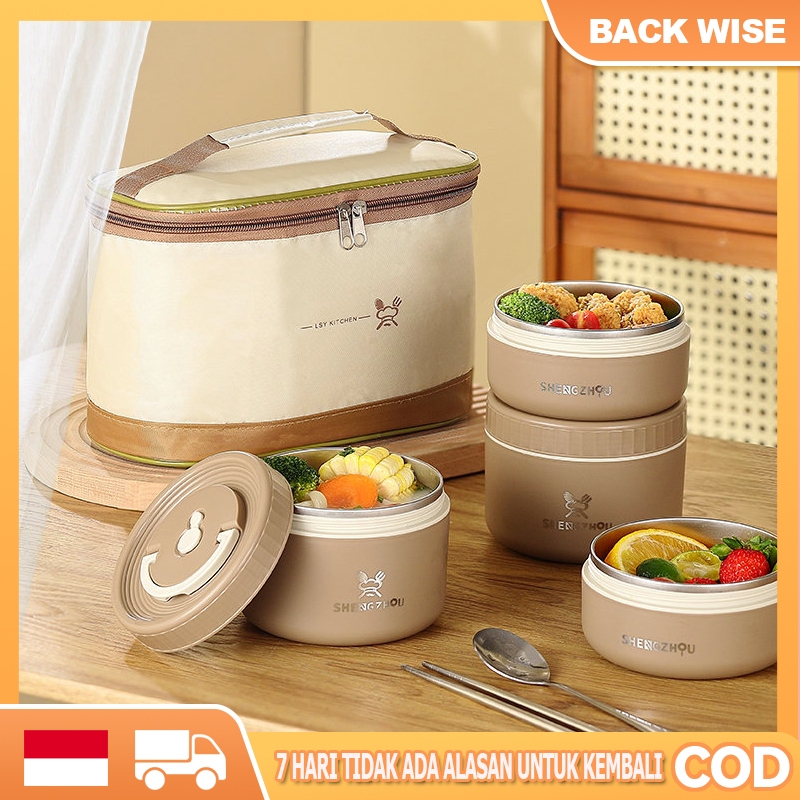 Jual Lunch Box 400ml/600ml Stainless 304 Sekat Dan Tempat Sup Kotak Makan Anti Tumpah kotak ...