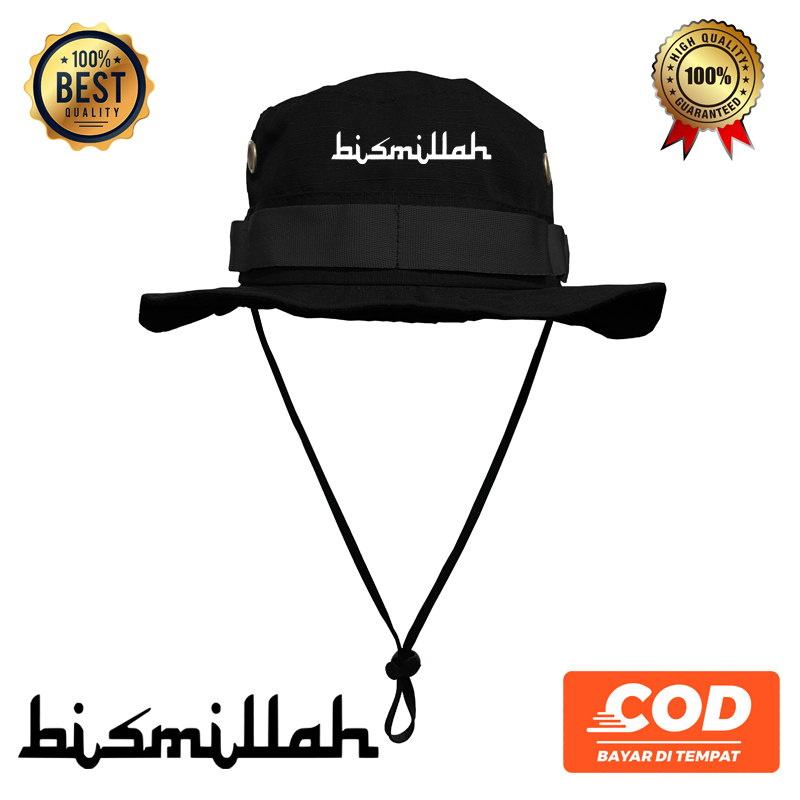 Jual Topi rimba Topi gunung Bismillah Arabic Font Premium ...