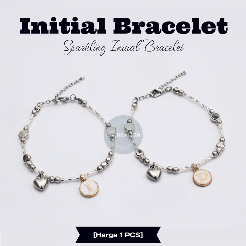 Jual Sparkling Initial Bracelet [1Pcs] Bisa Pilih Huruf |Gelang Inisial ...