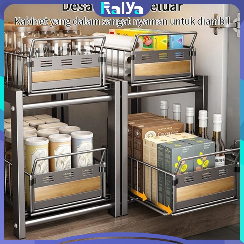 Jual Rak Dapur Bawah Wastafel Kitchen Rack Kabinet Lemari Keranjang ...