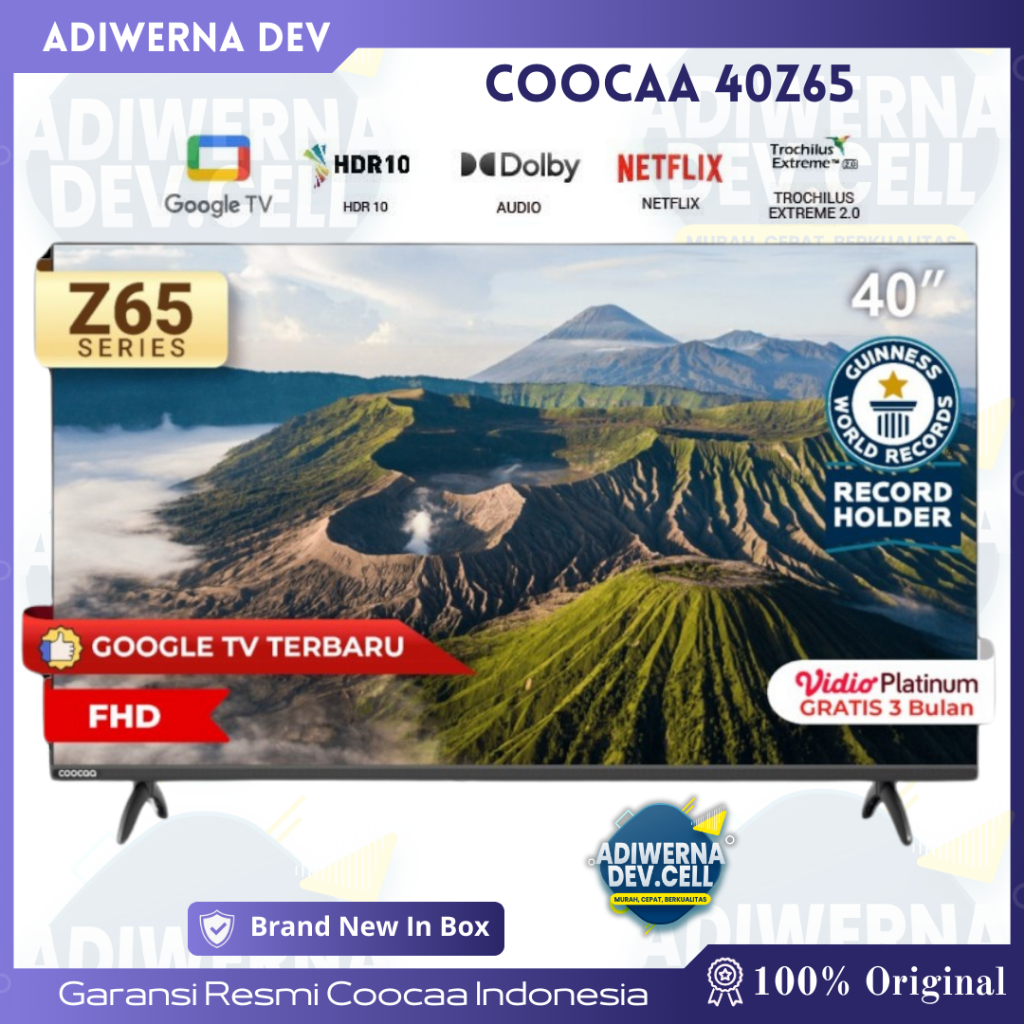 Jual NEW COOCAA 40 inch GOOGLE TV-2K LED-TV (COOCAA 40Z65) | Shopee ...