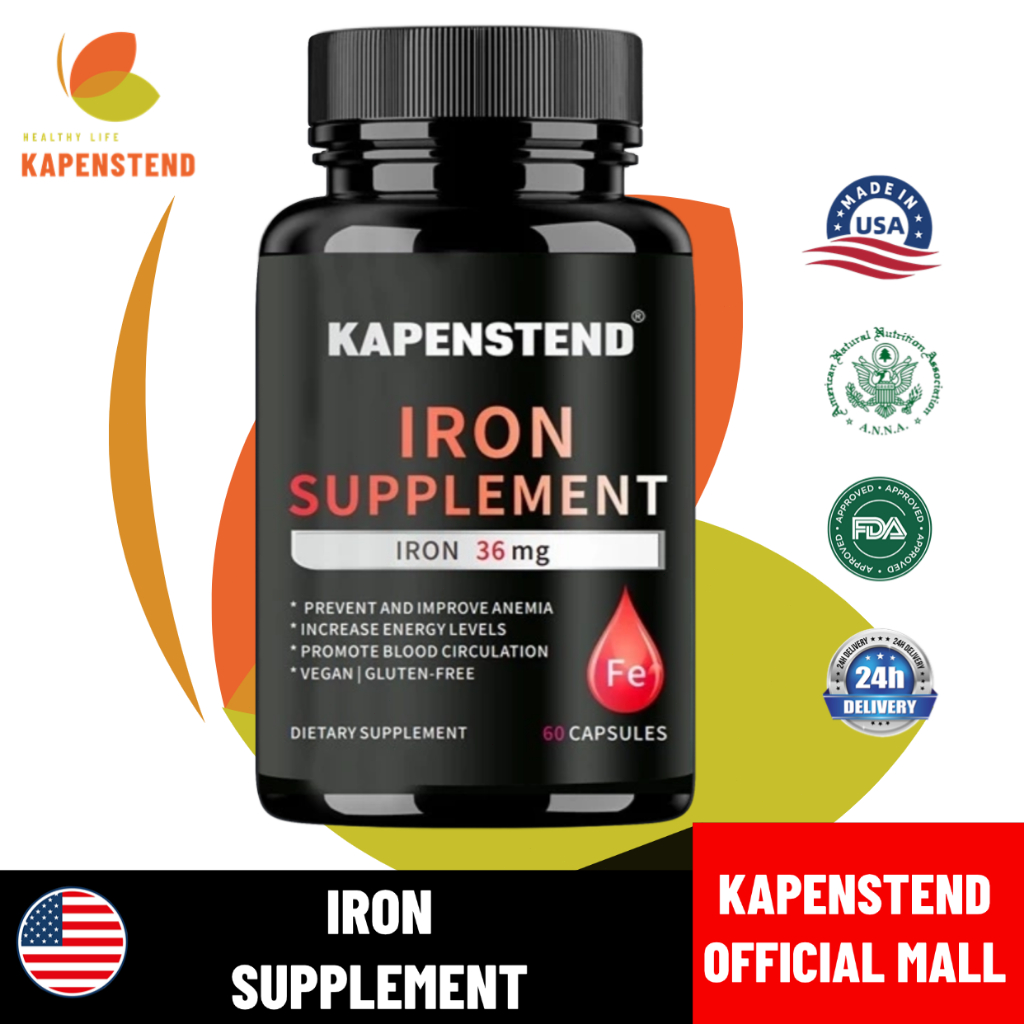 Jual Suplemen zat besi KAPENSTEND 36mg dengan vitamin C, B6, B12 untuk ...