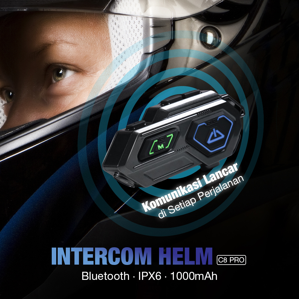 Jual Interkom intercom Helm Bluetooth Headset 2 Riders Call IPX6 ...