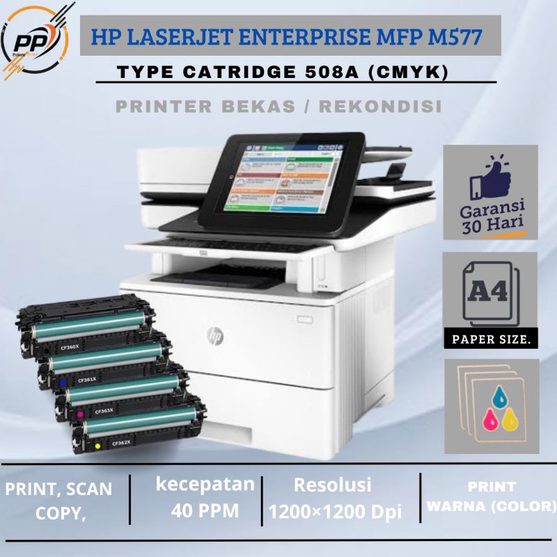 Jual Mesin Potocopy Printer HP LaserJet Enterprise MFP M577 Multifungsi (Scond) | Shopee Indonesia