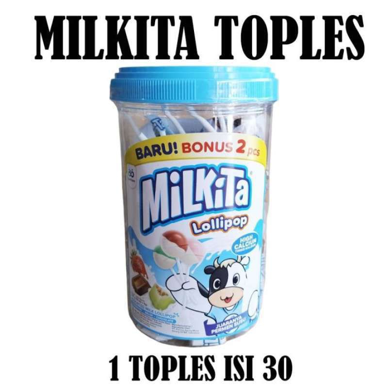 Jual MILKITA Milk Assorted Candy Lollipop Jar Isi 30+2pcs | Shopee Indonesia
