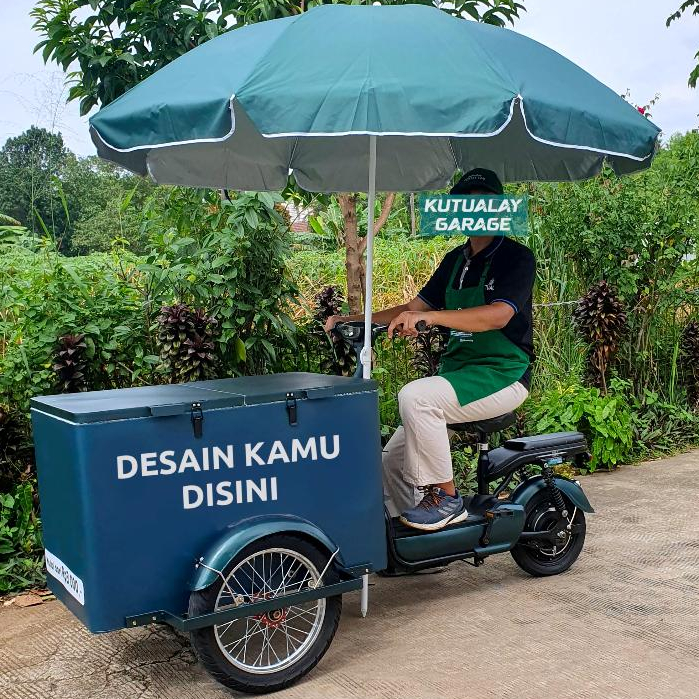 Jual Custom Gerobak Keliling Sepeda Listrik Bahan Plat Besi Tebal ...