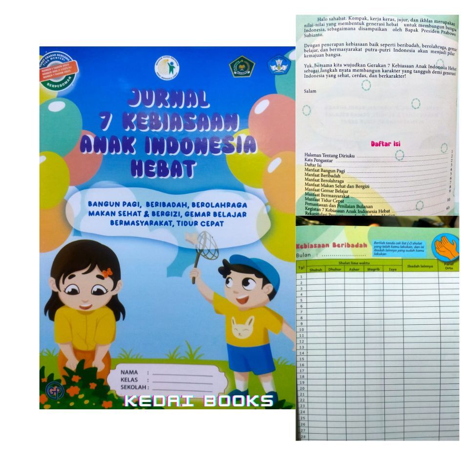 Jual Buku Jurnal 7 Kebiasaan Anak Indonesia Hebat Kertas HVS | Shopee Indonesia
