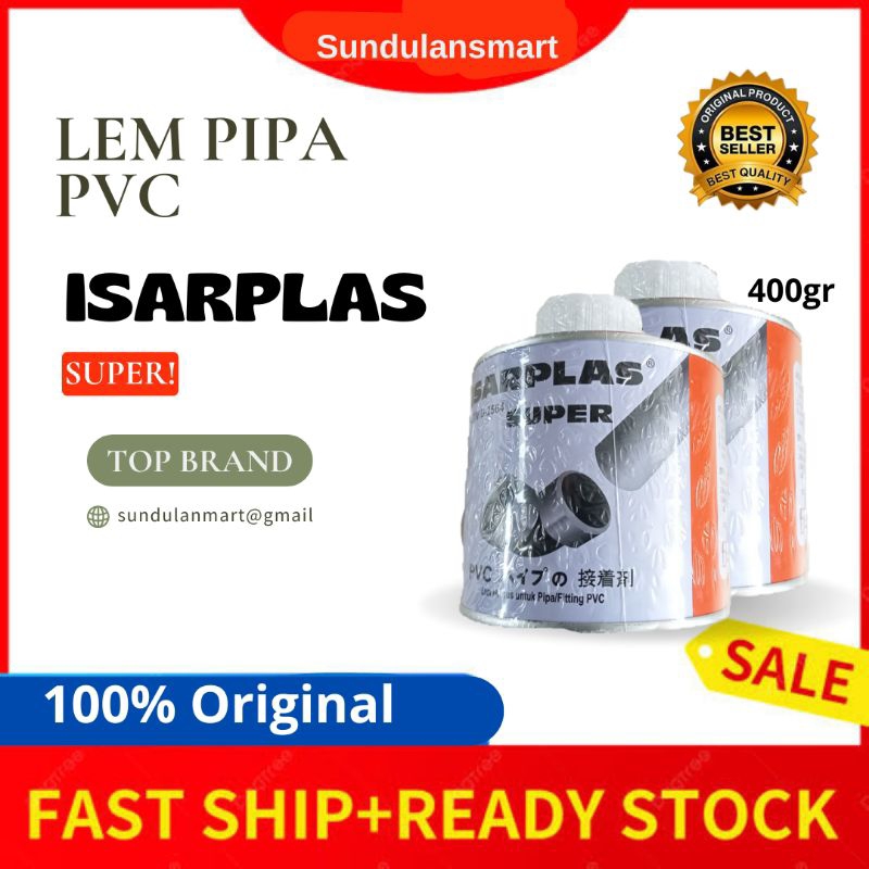 Jual ISARPLAS lem super untuk pipa dan PVC 400g | Shopee Indonesia