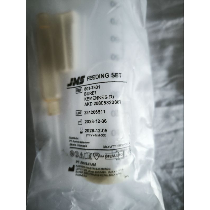 Jual JMS Feeding Set Buret 100ml Kemenkes RI AKD 20805330863 | Shopee ...