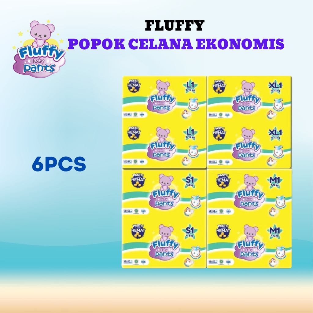 Jual Fluffy Popok Bayi Tipe Celana Renceng S,M,L,XL 6 Pcs - Breathable ...