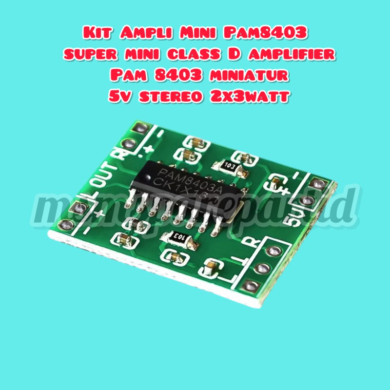 Jual Kit Ampli Mini Pam8403 super mini class D amplifier Pam 8403 ...
