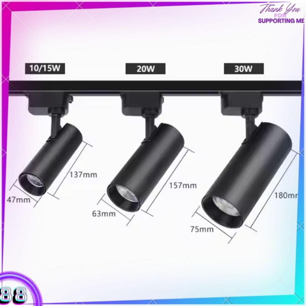 Jual lampu led track light cob lampu spot light rel 10watt - 20watt ...