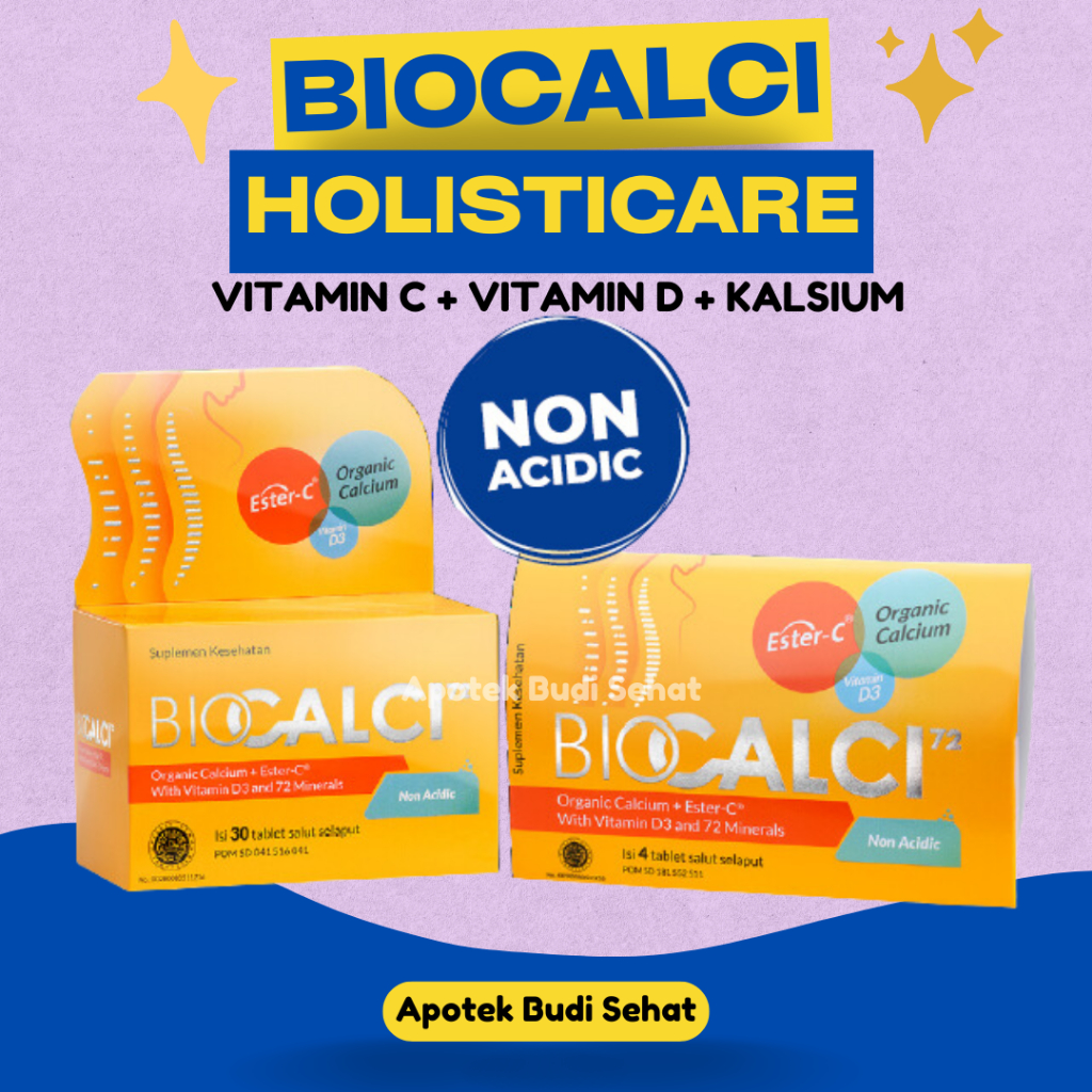 Jual BIO CALCI HOLISTICARE Kalsium Vitamin C Vitamin D Vit C Vit D ...