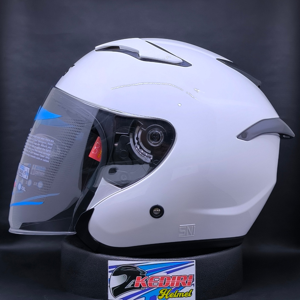 Jual Helm MDS Voltus Solid Polos White Black Grey Cream Intercom ready ...