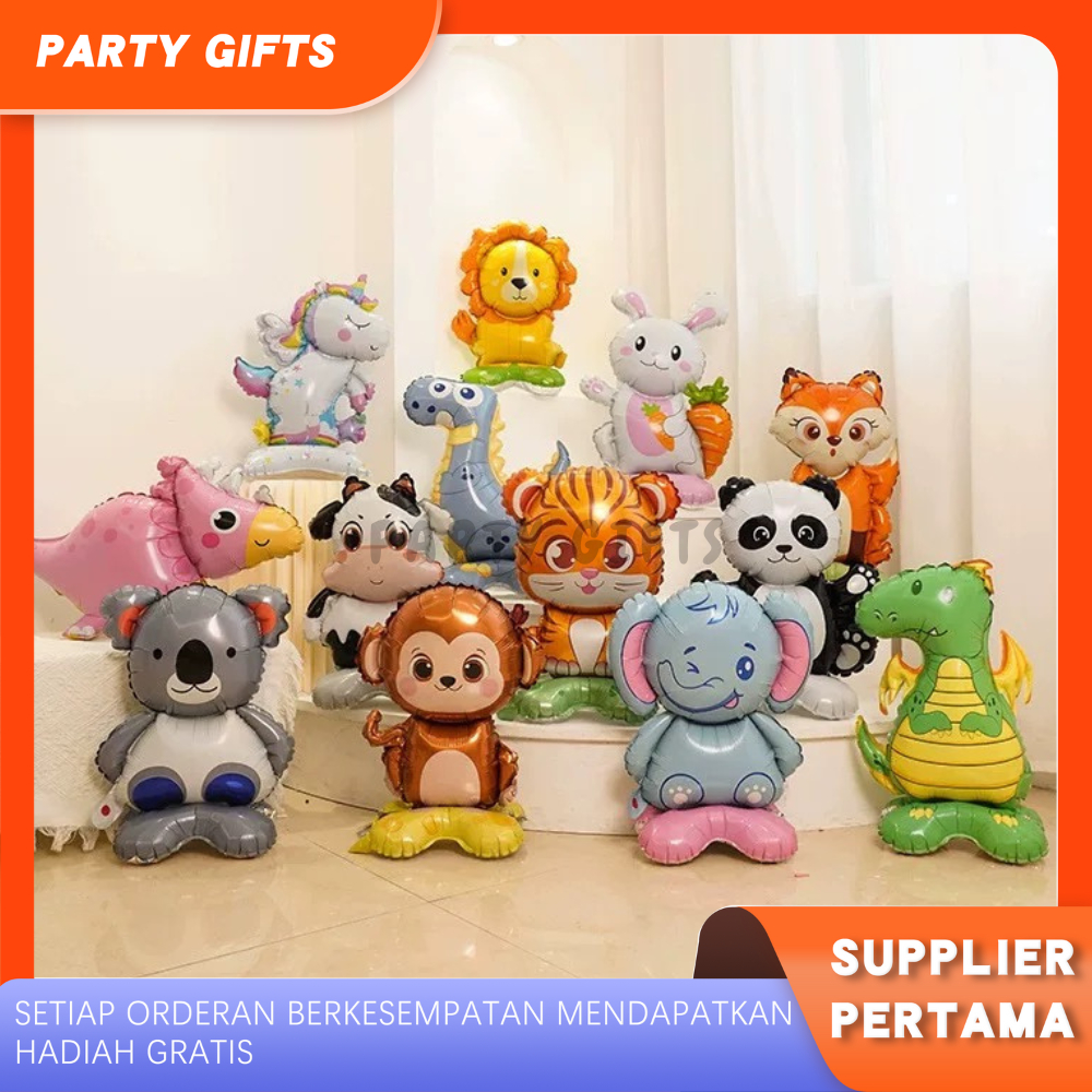 Jual Balon Foil Kartun 3D Standing Balon Hutan Safari Bisa Berdiri ...
