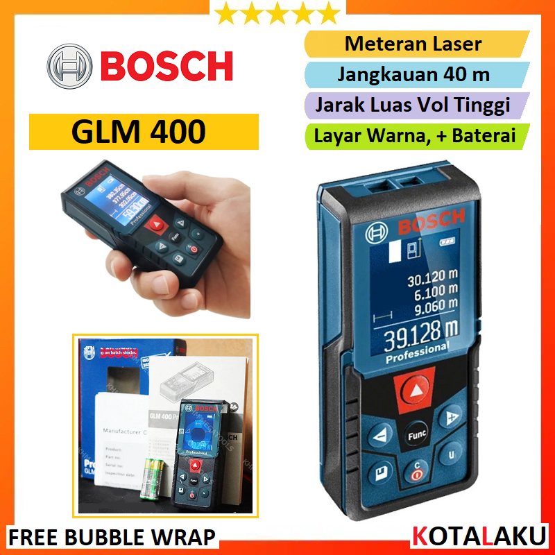 Jual Meteran Laser Digital Rangefinder Distance Meter Bosch GLM400 GLM ...