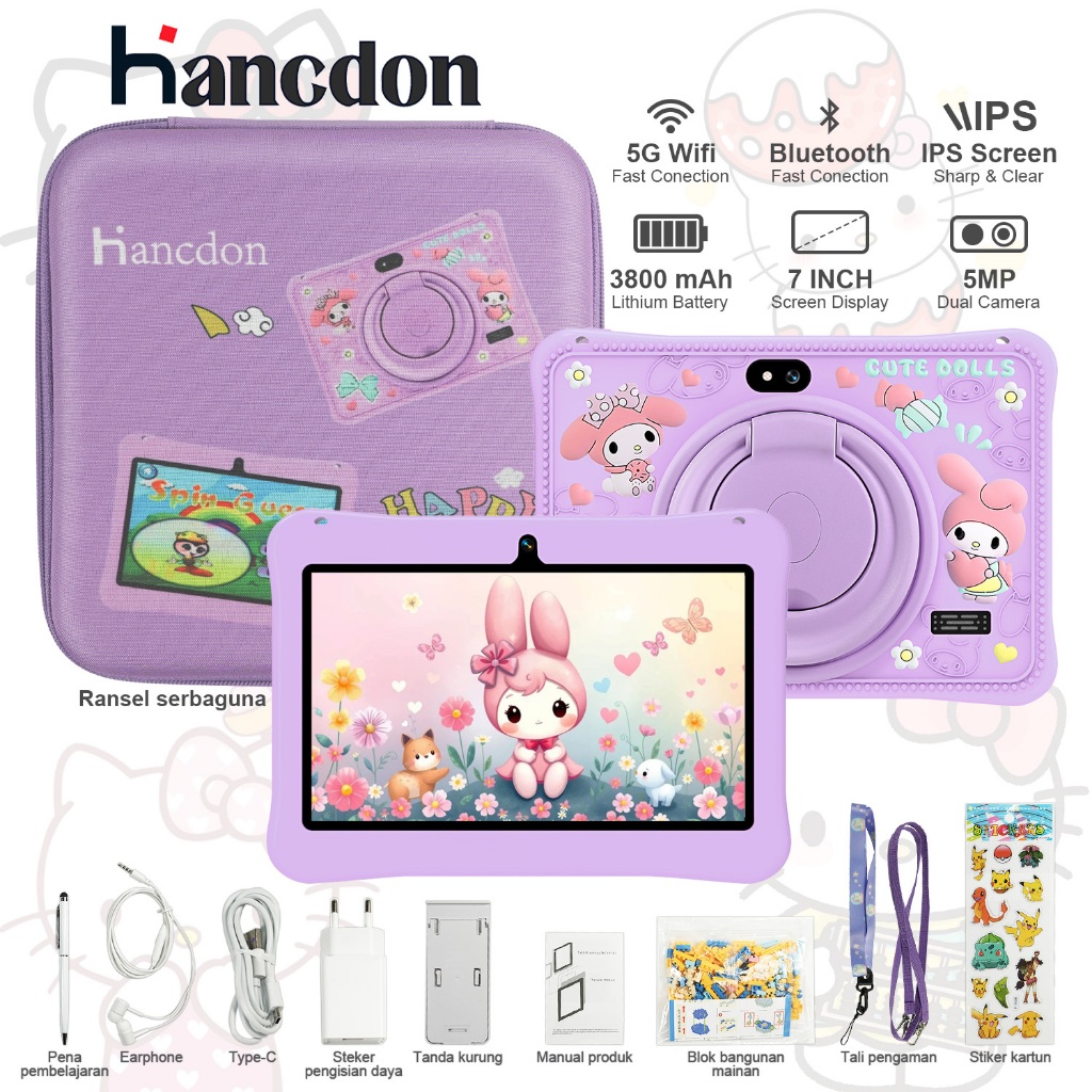 Jual Tablet Edukasi Anak Hancdon F06 Dengan Kemasan Tas / Tablet ...