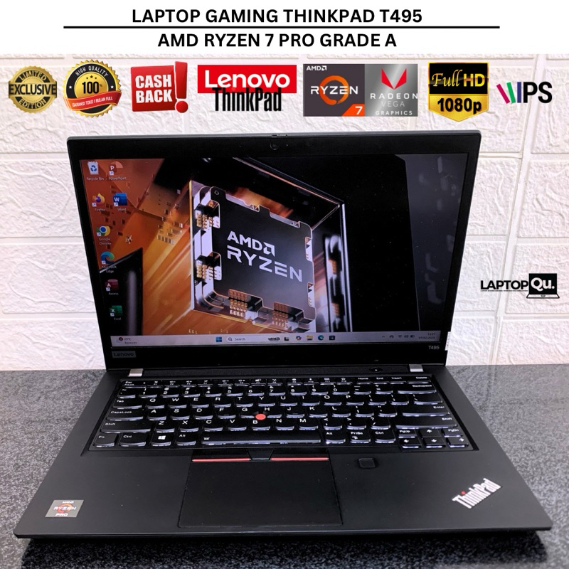 Jual LAPTOP GAMING THINKPAD T495 AMD RYZEN 7 PRO 3700U RAM 16GB/SSD ...