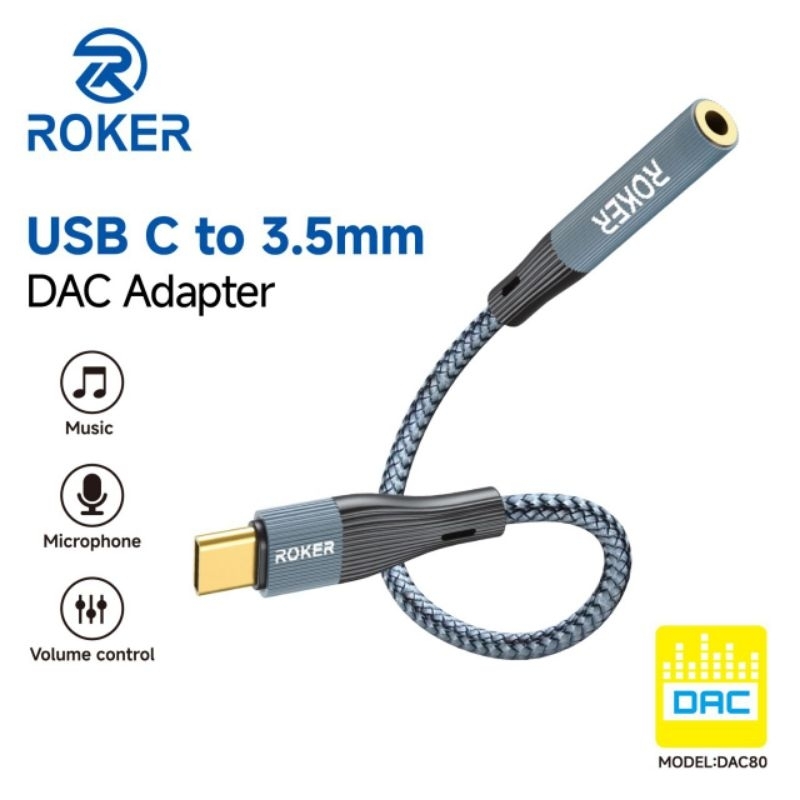 Jual Kabel Audio Spliter Roker Type c to 3.5MM DAC Kabel Jack Audio ...