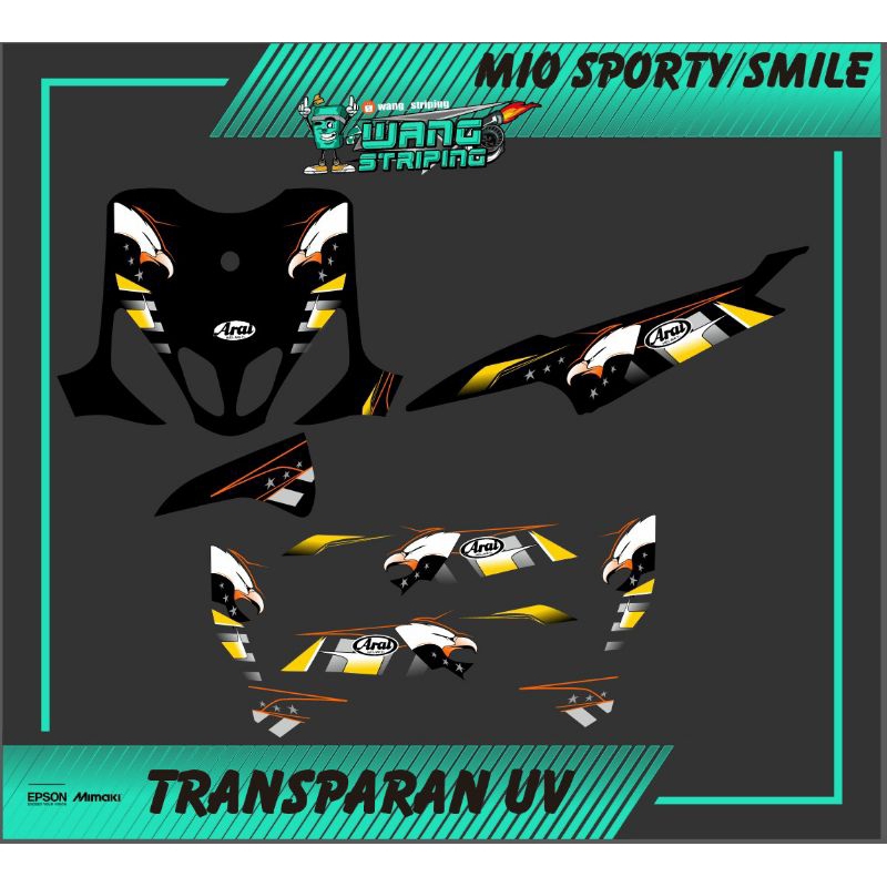 Jual STRIPING STICKER MIO SPORTY SMILE TRANSPARAN LIVERY ARAI VERSION ...