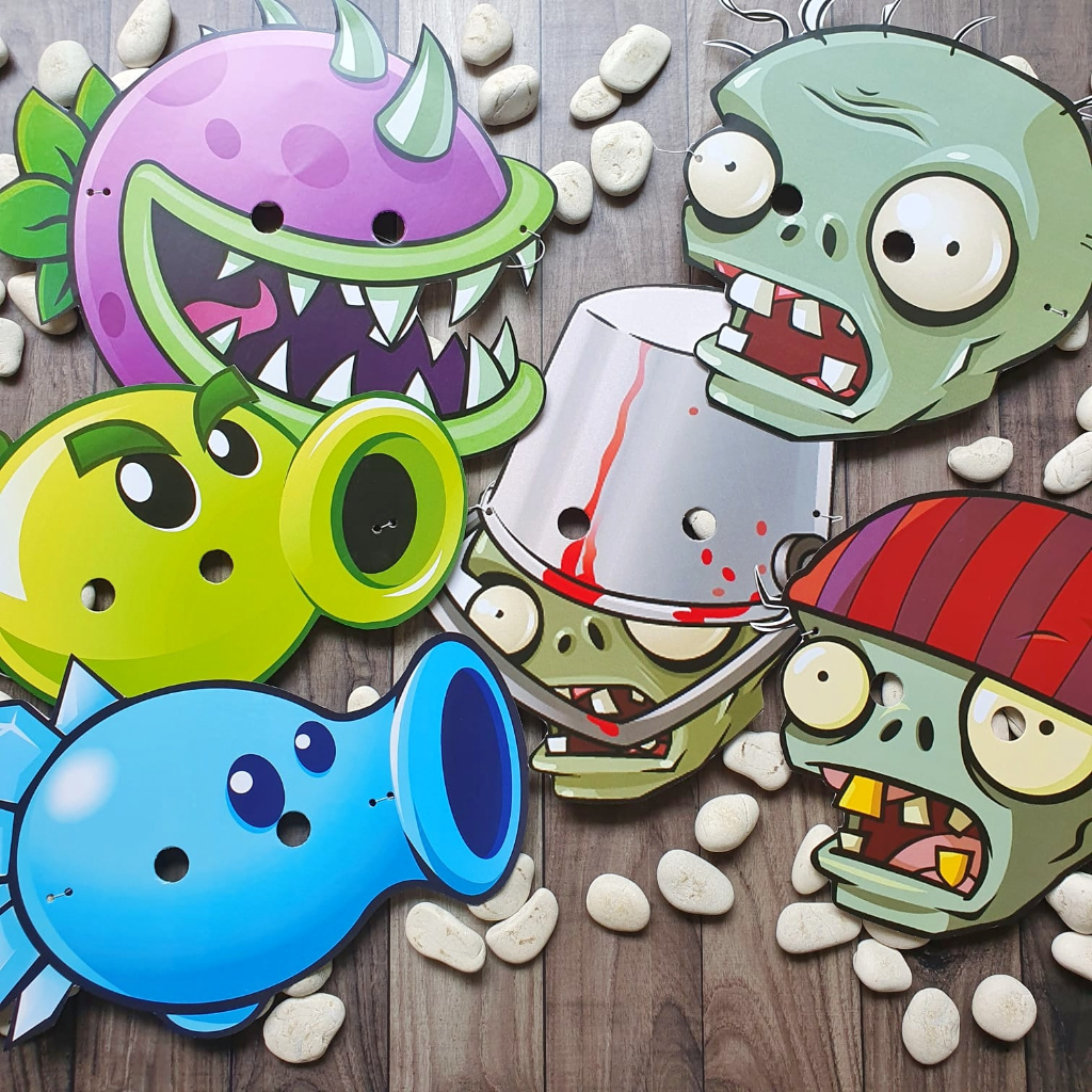 Jual Plants Vs Zombies Topeng Pesta Mask Birthday Aksesoris Ulang Tahun ...