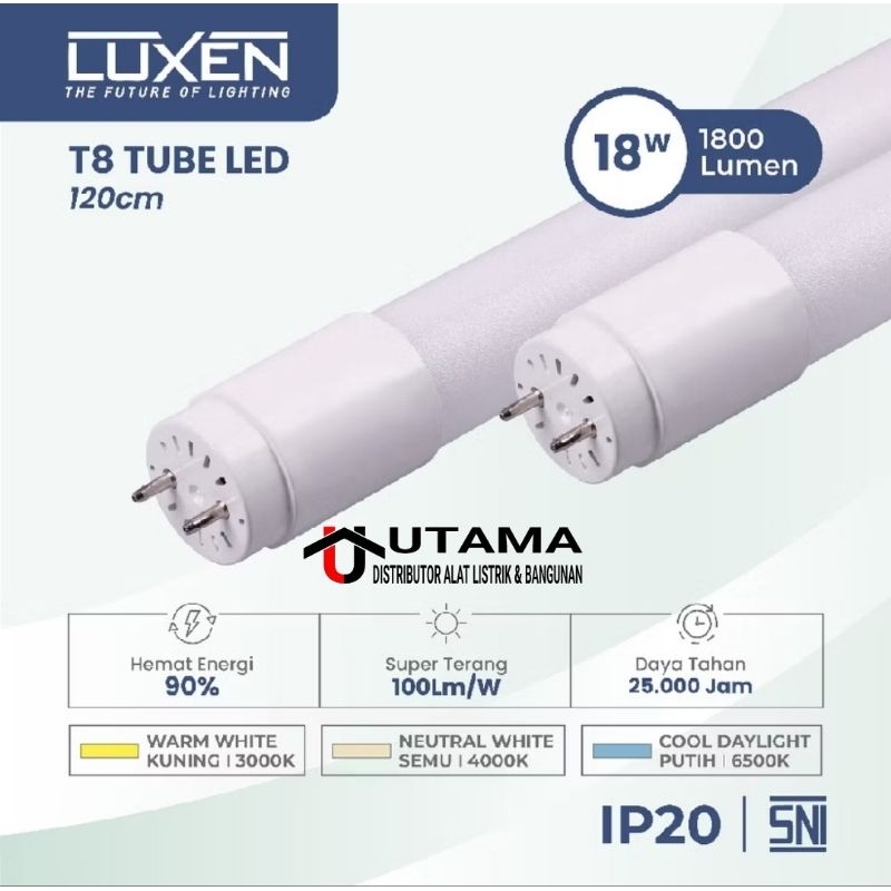 Jual Lampu TL LED Tube Light T8 Double End 18 watt | Shopee Indonesia