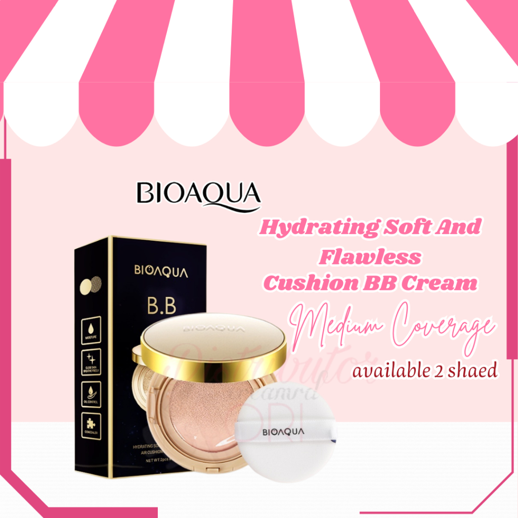 Jual BIOAQUA Hydrating Soft And Flawless Air Cushion BB Cream Medium coverage Make Delicate Nude ...