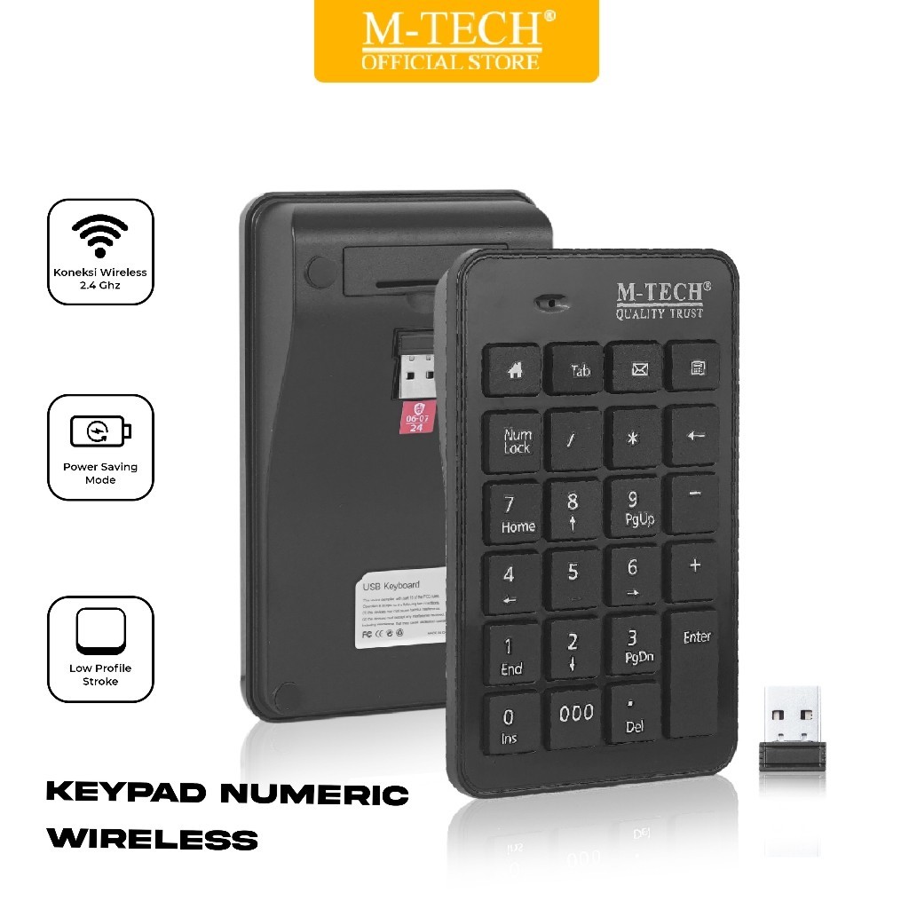Jual MTECH Keyboard Numerik Keypad Numeric Angka Kasir Wireless ...