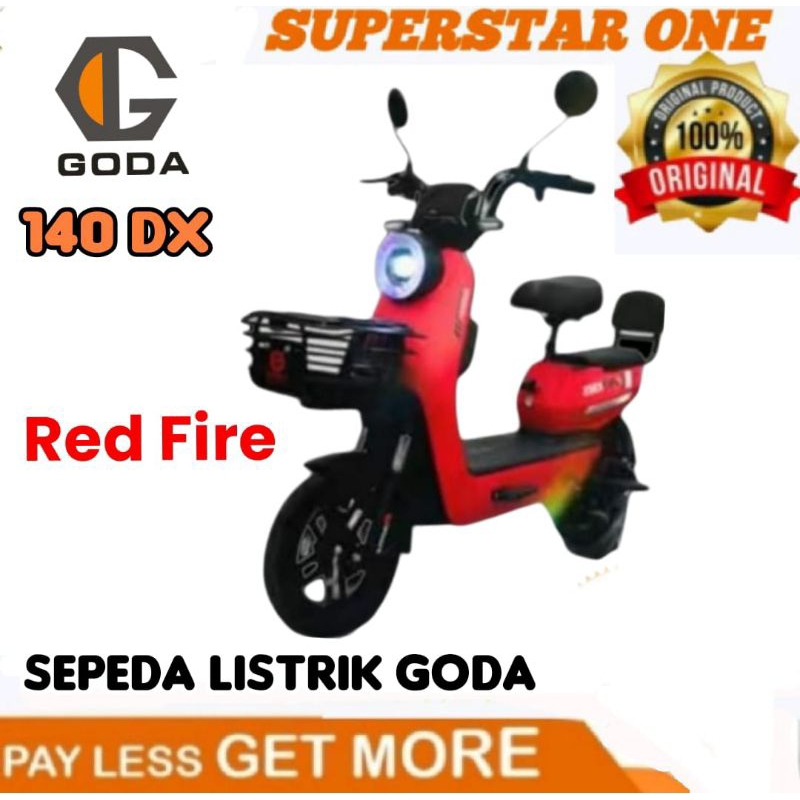 Jual sepeda listrik goda 140 DX 550 watt,varian Red Fire | Shopee Indonesia