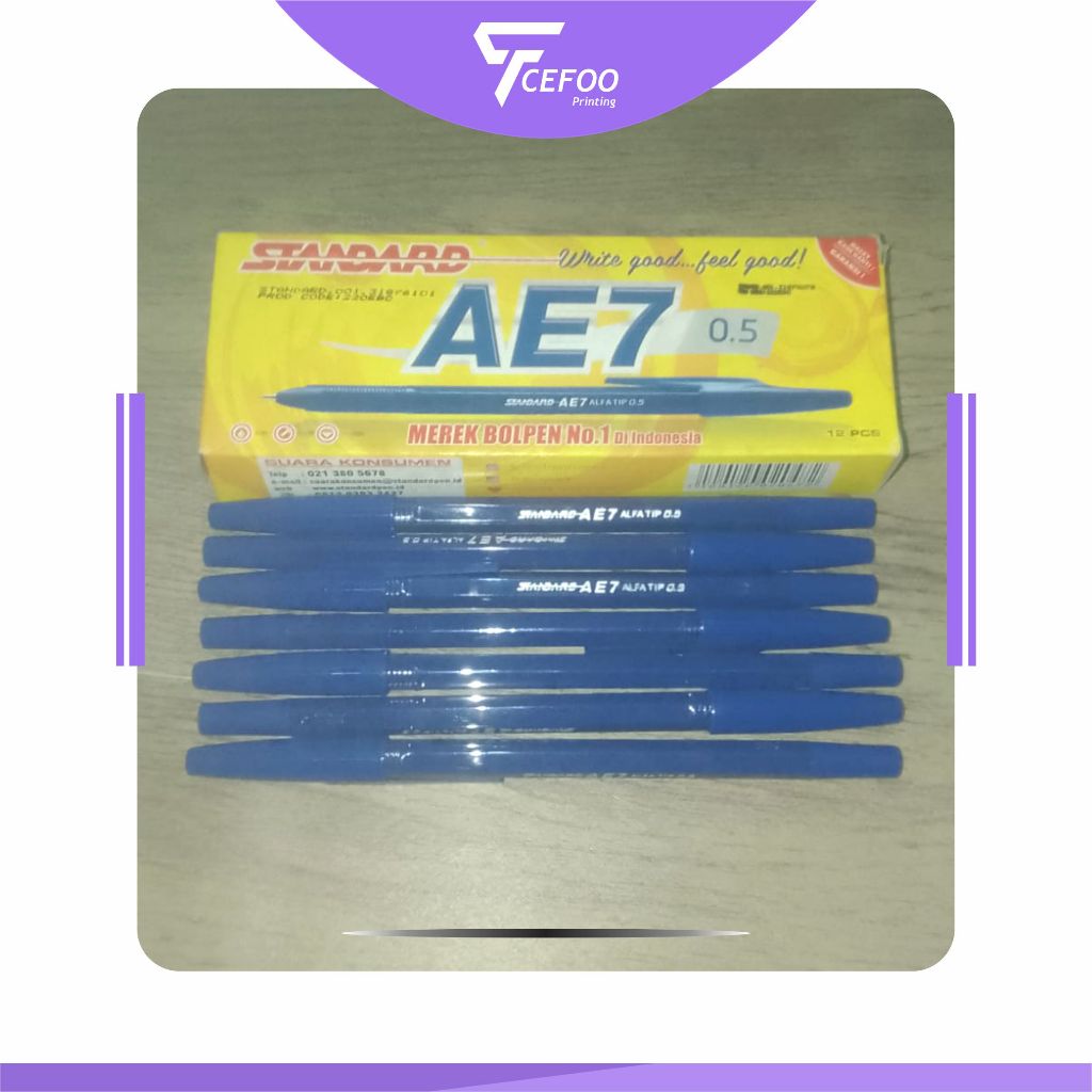Jual Pulpen Ballpoint Standard AE7 Biru (1pc) | Shopee Indonesia