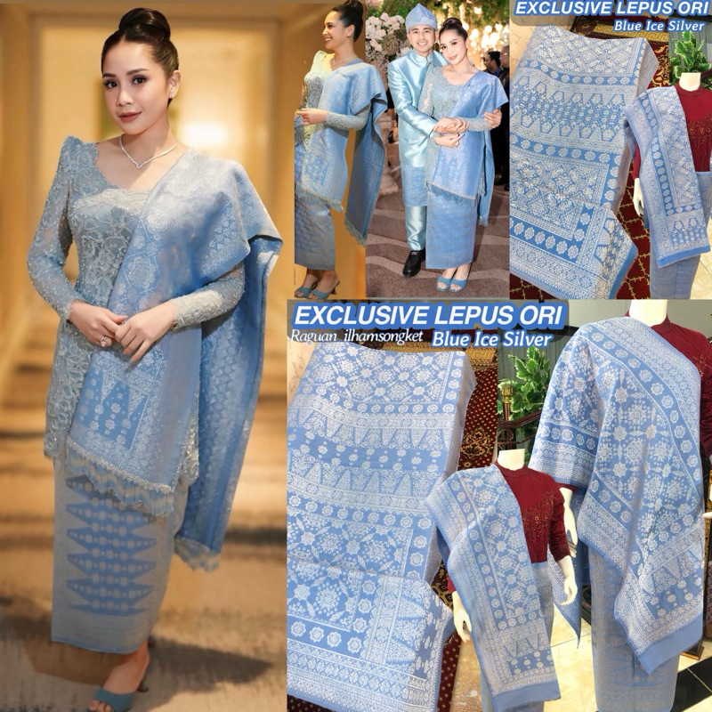 Jual EXCLUSIVE Songket Lepus ORI / Blue Ice / Biru mint /hijau mint/ Gebeng ORI / | Shopee Indonesia
